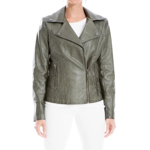 Max Studio | Jackets & Coats | Max Studio Washed Faux Leather Moto ...